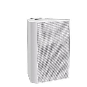 Herdio 5.25 Inch 300 Watts Indoor Outdoor Bluetooth Speakers Waterproof Wall Mount Speakers Wired System All Weather Resistant for Patio Porch Home Theather Backyard(White)