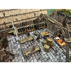 Battle Systems Fantasy Terrain Mead Hall - 28-35mm DND D&D RPG Wargames Historical/Fantasy Card Scenery