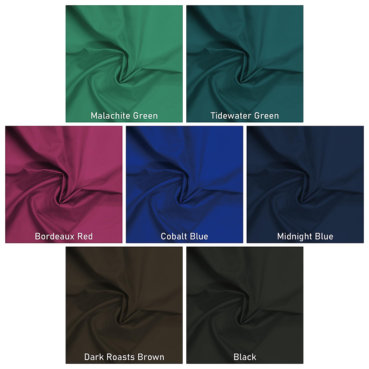 VIZALO 100x200DNylon Fabric 58” Wide with Water Repellent and PU Coating for Outdoor/Indoor, DIY Craft, Bags, Accessories, Travelware, Upholstery, Curtain, Tarp, Tent, Gear Sack. (Black, 1 Yard)