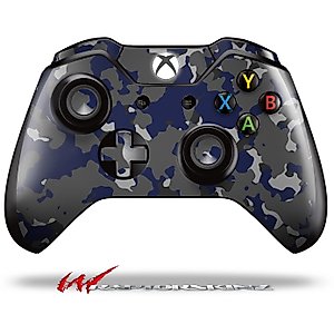 WraptorSkinz Decal Style Vinyl Skin Wrap compatible with XBOX One Original Wireless Controller WraptorCamo Old School Camouflage Camo Blue Navy - (CONTROLLER NOT INCLUDED)