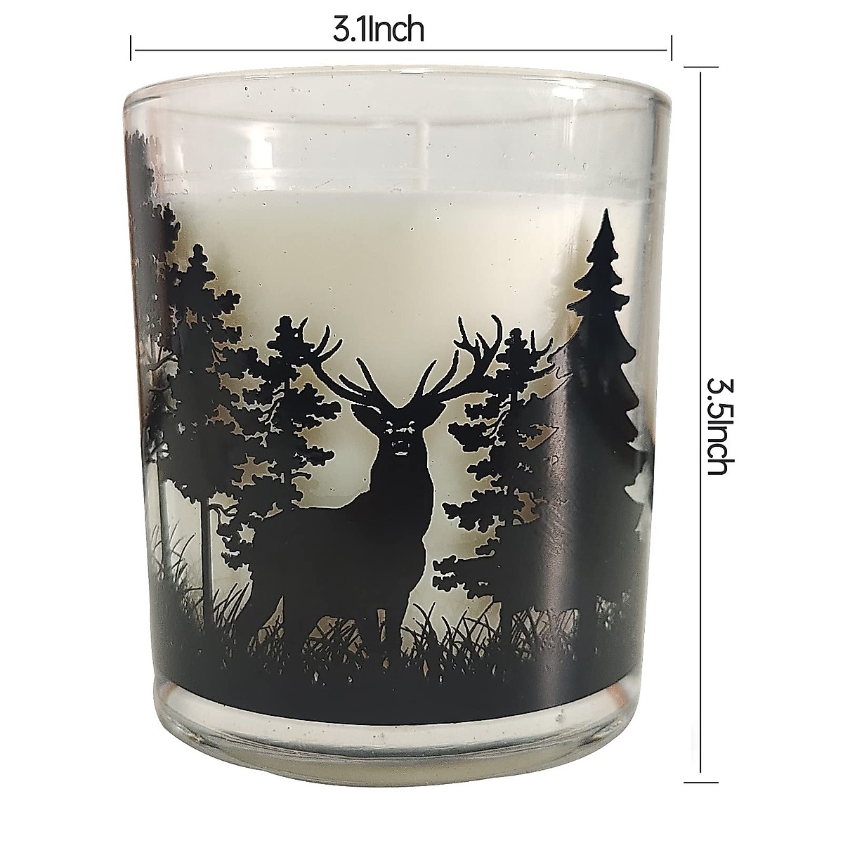 Scented Candles Gifts for Him/Her，Stress Relief Relax Gifts for Women/Men，Lavender Candle Soy Wax Aromatherapy Candles ，7.5 Oz Candle with Tree Deer Decal，Forest Landscape Shadow Glass Jar Candle