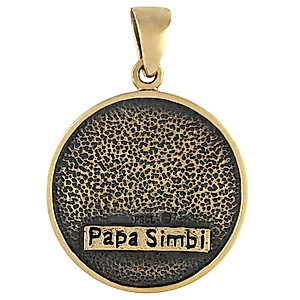 Moonlight Mysteries Bronze Papa Simbi Voodoo Loa Veve Symbol Pendant Necklace