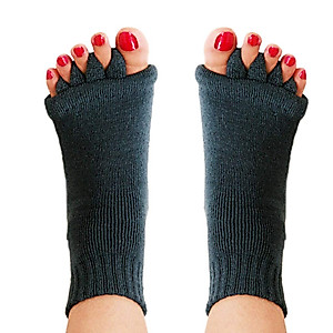 AIBEARTY 3 Pairs Yoga Sport Gym Five Toe Separator Socks Foot Alignment Pain Massage Toeless Socks