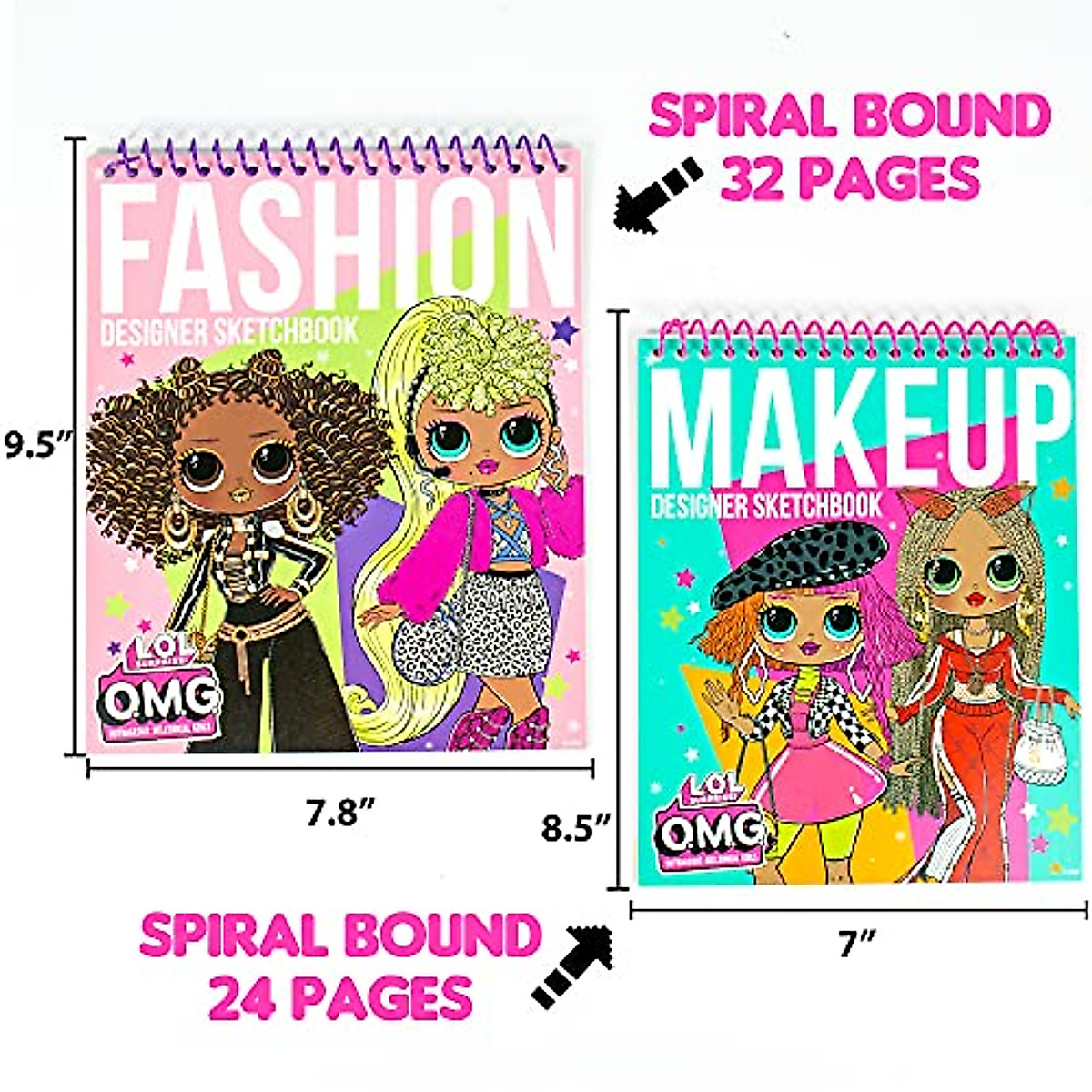 L.O.L. Surprise! O.M.G. Ultimate Fashion Designer by Horizon Group USA, Color & Create Outfits & Make-Up Looks for The O.M.G. Sisters, Includes 2 Sketchbooks, 5 Surprises, Stickers, Stencils & More