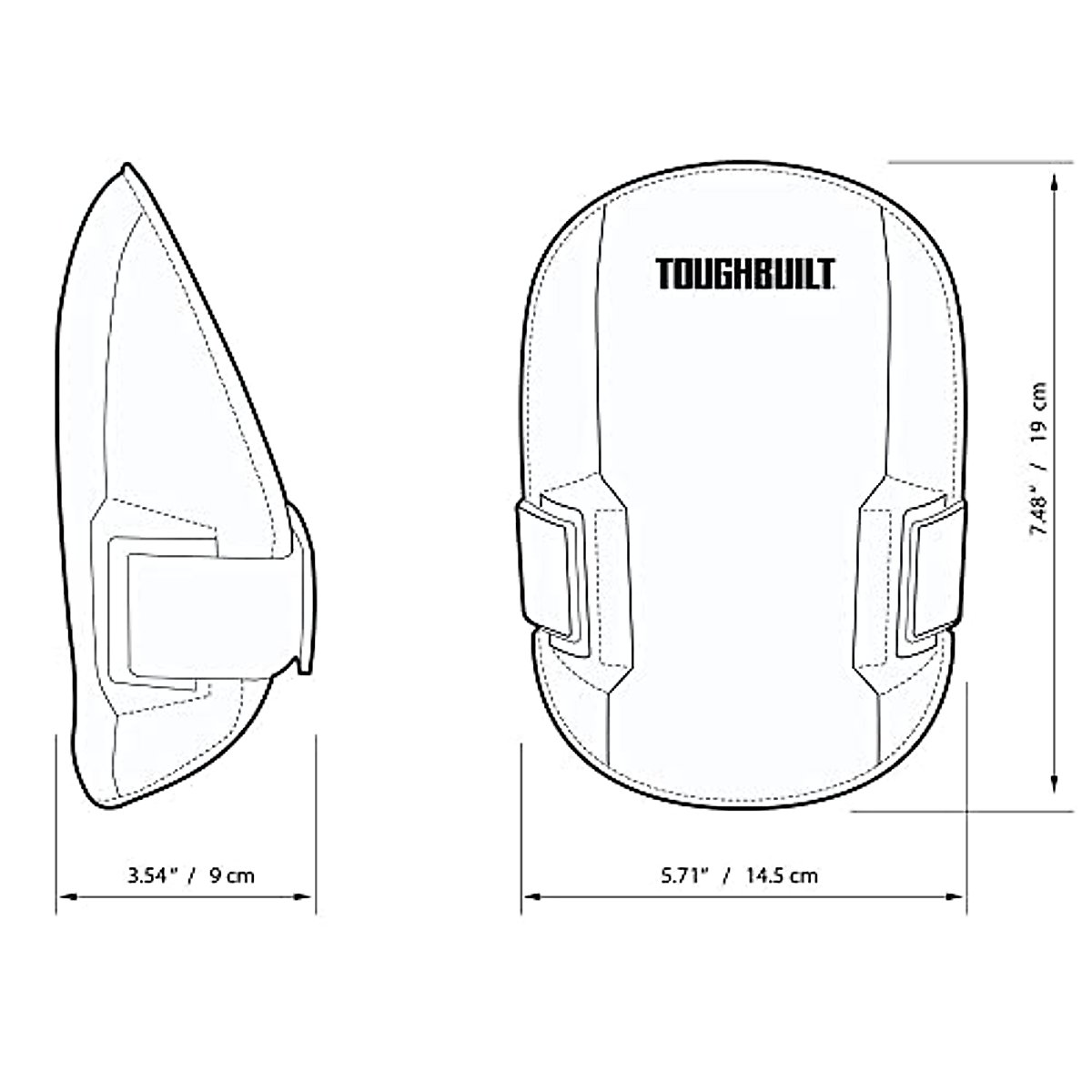 ToughBuilt - Ultra Light Knee Pads with Non-Marring Outer Shell - Knee Pad Essentials, Comfortable, Resistant and Durable - (TB-KP-1)