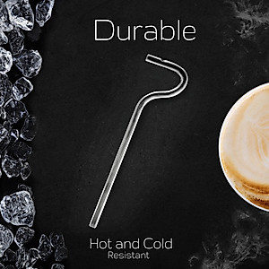 Lipzi reusable glass drinking straw, flute style design for engaging lips horizontally, set of 2