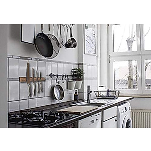 Walnut Wood Magnetic Knife Holder 16 inch Powerful Magnetic organizing kitchen Space-Saving- knifes - metal tools heavy duty strip