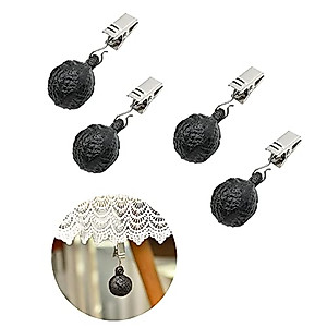 Sungmor Cast Iron Heavyweight Tablecloth Weights - 4 Pack Antique Dark Brown Round Clew Pendent Clips Weights Kit - Heavy Duty Table Cloth Cover Clamps for Home Garden Party Wedding Camping Picnic