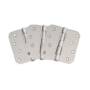 3-Pack 4-Inch x 4-Inch Interior Door Hinges with 5/8-Inch Radius, Satin Nickel, Heavy Duty Steel Construction, Left- or Right-Handed – Design House, 181594