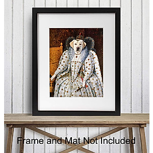 Renaissance Labrador Retriever Wall Decor - 8x10 Home Art Print for Bedroom, Living Room, Veterinarian, Vet Office - Gift for Dog, Puppy, Black, Yellow, Chocolate Lab Fans, Hunters