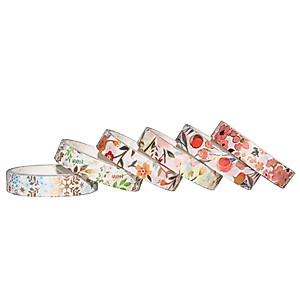 YUBBAEX Floral Gold Washi Tape Set VSCO Foil Masking Tape Decorative for Arts, DIY Crafts, Journal Supplies, Planners, Scrapbook, Card/Gift Wrapping -8/15mm- (Blooming 18 Rolls)