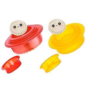 Sandwich Cutter and Sealer, 10 PCS Decruster Sandwich Maker for Kids, Bread Sandwich Decruster Pancake Maker DIY Cookie Cutter for Boys and Girls Lunch Lunchbox and Bento Box(Red & Yellow)