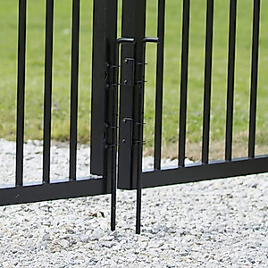 HILLMASTER 18" Heavy Duty Cane Bolt Gate Drop Rod for Wood Fence, Steel Drop Bolts Cane Bolt Hardware for Wooden Gater and Holding Doors, Black Finish