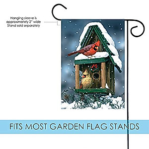 Toland Home Garden 110558 Cardinals In Snow Winter Flag 12x18 Inch Double Sided Winter Garden Flag for Outdoor House Flag Yard Decoration