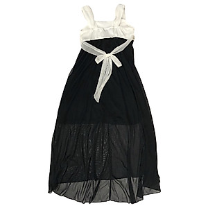 Amy's Closet Girls Black and White Pearl Bling Sparkle Flowy Layered Tie Back Dress 7