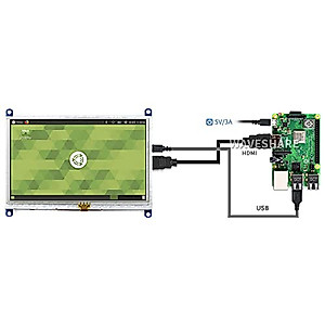 waveshare 5" 800×480 Resistive Touch Screen LCD TFT Monitor for Raspberry Pi 4B/3B+/3B/2B/A+/Zero/Zero W/WH, PC Windows 10/8.1/8/7, Driver Free