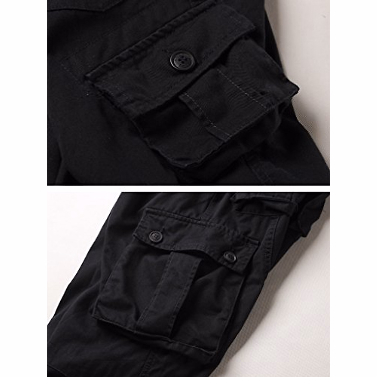 AKARMY Men's Casual Cargo Pants Military Army Camo Pants Combat Work Pants with 8 Pockets Black 34