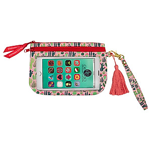 Cactus Southwest Dusty Pink and Orange 7 x 5 Polyester Phone Wristlet Handbag