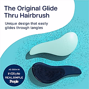 Crave Naturals Glide Thru Detangling Hair Brush for Adults & Kids Hair - Detangler Brush for Natural, Curly, Straight, Wet or Dry Hair - Hairbrush for Men & Women - 1 Pack - Turquoise