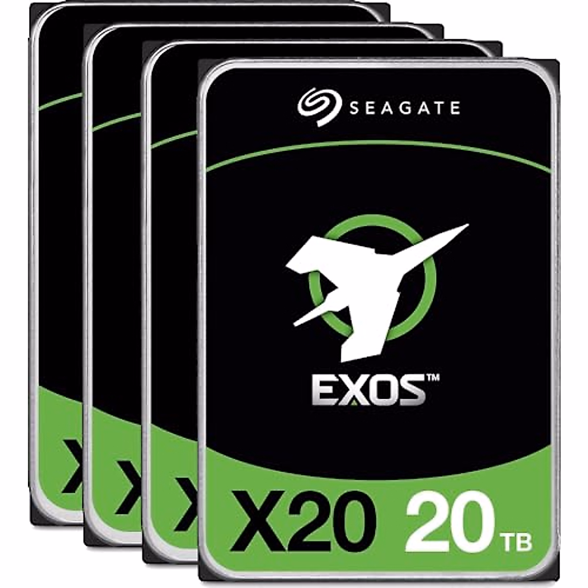 Seagate Exos X20 20TB SATA 6Gb/s 7200RPM 3.5" Enterprise 4-Pack HDD - ST20000NM007D (Renewed)