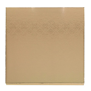 Spec101 Cake Board 10 Inch 6pk Gold Cake Drum Floral Bulk Cake Drums Special Occasion Square Wrapped Edged Cake Base