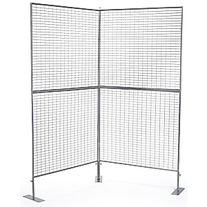 Displays2go 75 Inch 2-Panel Exhibit Displays, Iron Construction, Floor Standing, Double Sided – Silver Finish (AD2PNL)