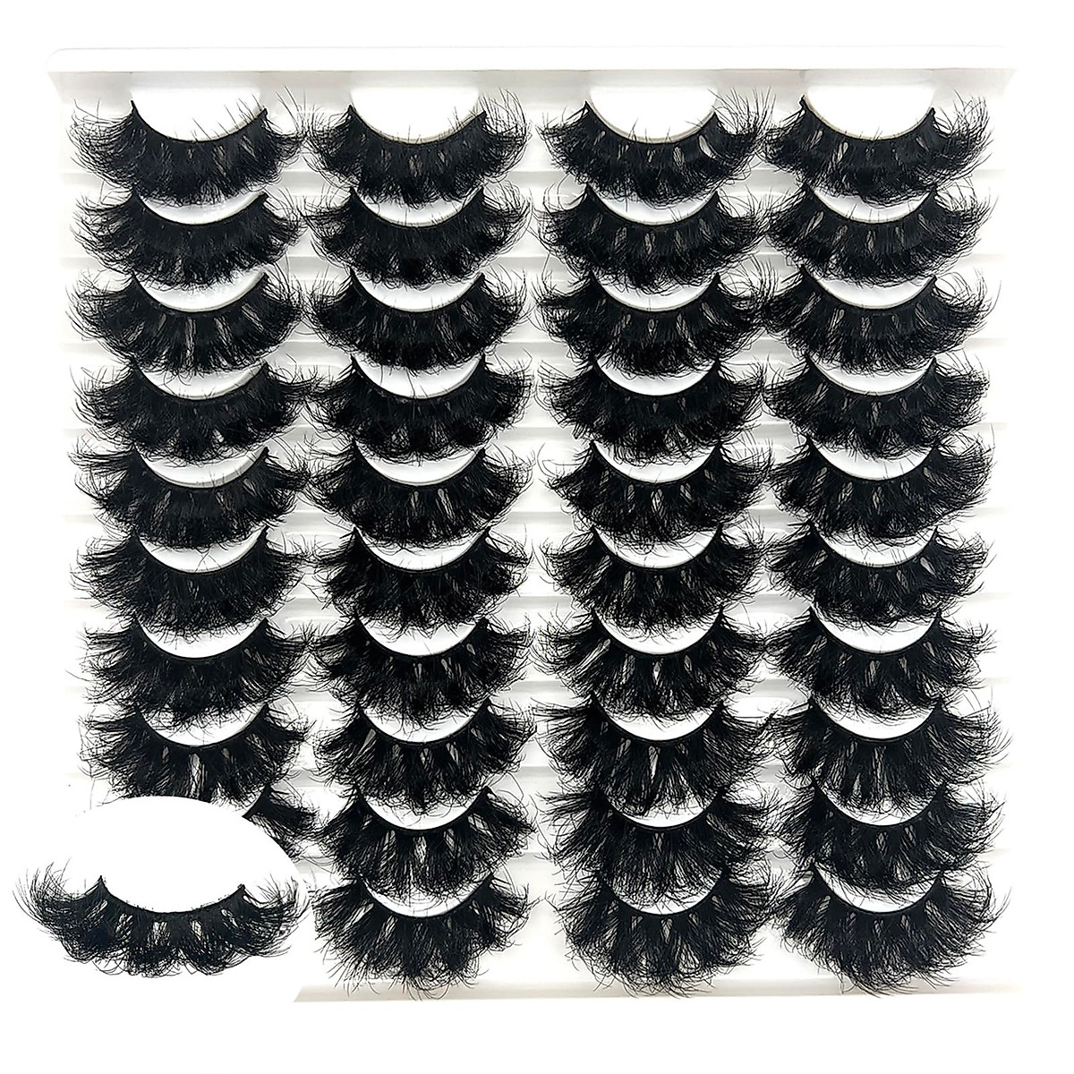 IFSOWDRA Dramatic Lashes Mink 8D Volume Curly Fake Lashes Wispy Full 20mm/25mm Mink Lashes Long 20 Pairs False Eyelashes D Curl Strip Lashes Pack