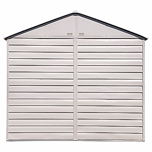Arrow Select 8' x 6' Outdoor Lockable Steel Storage Shed Building, Flute Grey