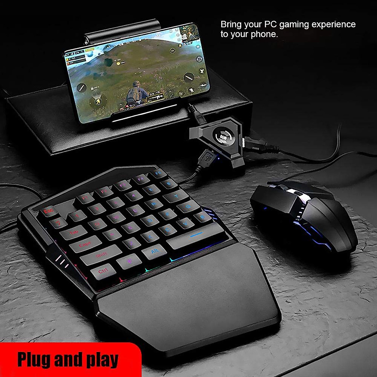 ASHATA Gamepad Keyboard Mouse Converter, Keyboard Mouse Adapter for Game Console with PC Gaming Experience, Improving Better Control,for Android for iOS