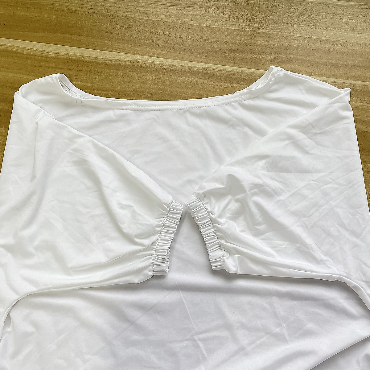 MESLIMA Women's Casual Oversized Two Piece Outfits Half Sleeve Irregular Hem Tops Skinny Long Pant Set Tracksuit White L