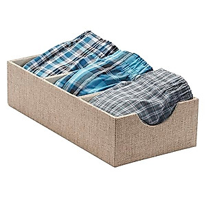 Household Essentials Brown 722-1 Deep 3 Section Drawer Organizer Box for Storage | 12 in x 6.13 in x 3.13