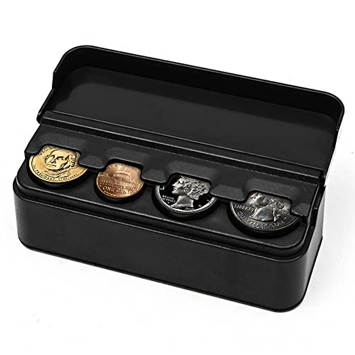 SSNNUU Universal Coin Holder for Car - Automatic Storage&Usage Car Coin Organizer,Car Interior Accessories - Large and Small Coin Storage for Car Truck SUV Home