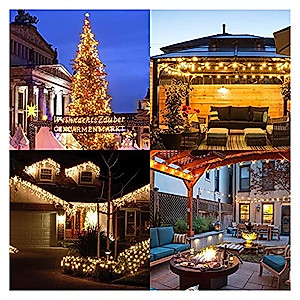 FOVKP Solar String Garden Lights, Crystal Ball Waterproof LED Fairy Lights, 8 Patterns Outdoor Solar Lights, Home, Garden, Party, Holiday Decoration Lighting (30LED)