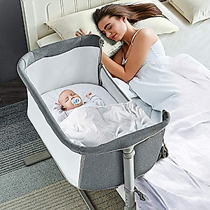 RONBEI Baby Bassinet Bedside Sleeper,Easy to Assemble Bassinets for Baby/Infants