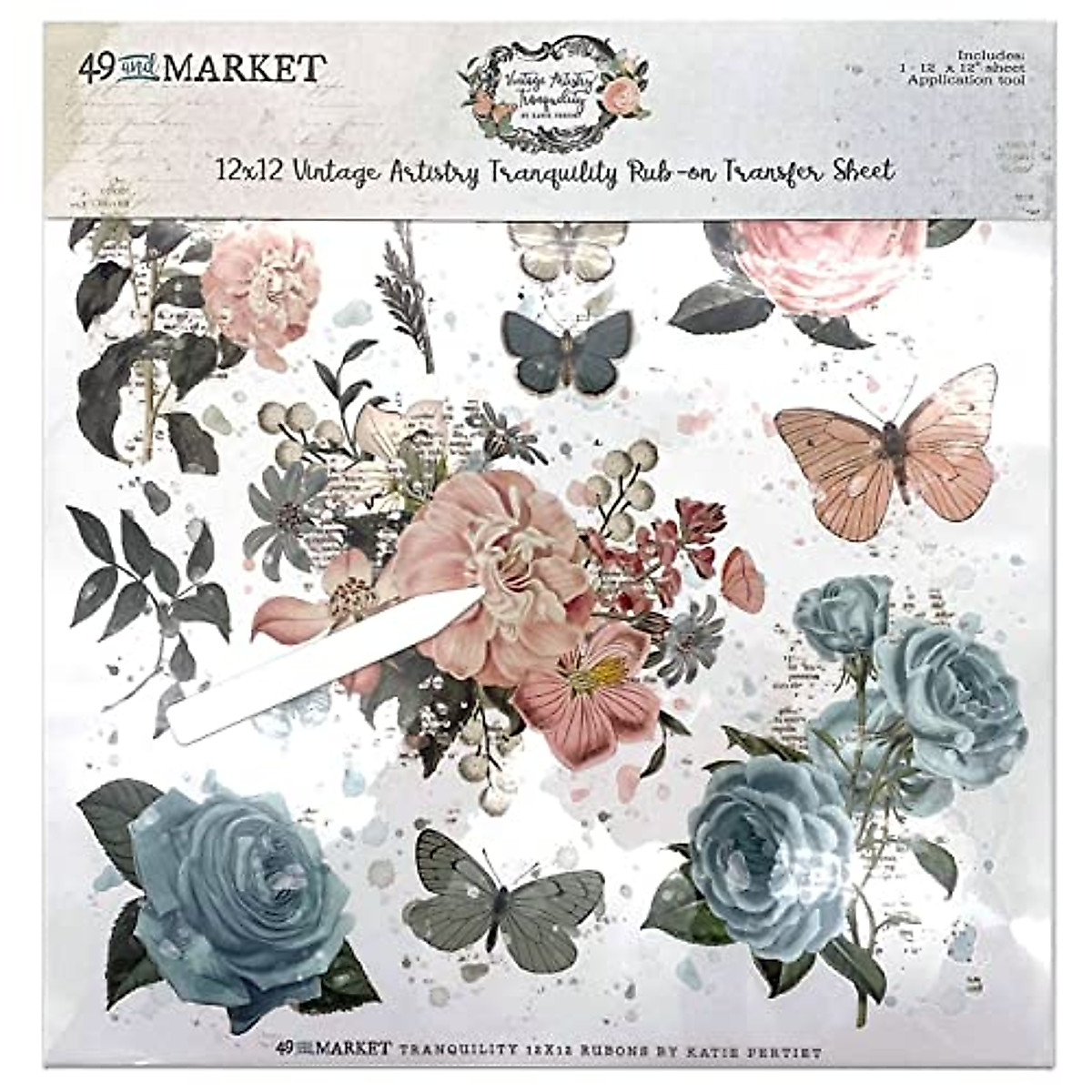 Vintage Artistry Tranquility Rub-on Transfer Sheet - 49 and Market