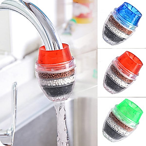 3 Pack Faucet Mount Filters, Faucet Water Purifier, Five-Layer Filter Activated Carbon Filter Suitable for faucets with a Diameter of 0.51-0.63 inches for Home Kitchen and Bathroom