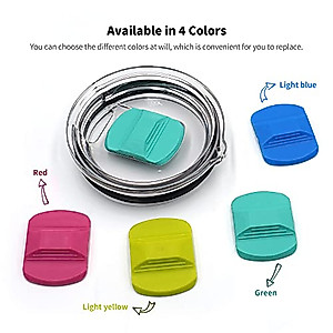 Replacement Magnetic Slide for YETI Lids, Fits 10oz, 16oz, 20oz, 26oz, 30oz Set of 4 (Light Blue Light Yellow Red Green)