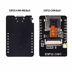Aokin ESP32-CAM Camera Module, ESP32 Development Board WiFi and Bluetooth with OV2640 2MP Camera for Arduino, Include ESP32-CAM-MB Micro USB to Serial Port CH340C, 1 Pcs