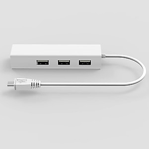 Micro USB to Ethernet Adapter,YOIGO 3-Port USB2.0 Hub with Power Network RJ45 10/100M Support Windows 10,8.1, Surface Pro,Linux,Chromebook Mac OS and OTG