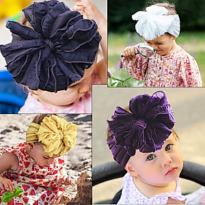 DANMY Baby Girl Elastic Headbands Newborn Toddler Hairbands Bows Children Soft Headwrap Hair Accessories
