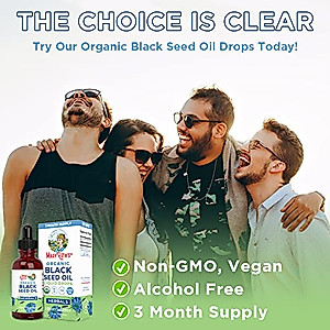 USDA Organic Holy Basil Drops & Black Cumin Seed Oil Bundle by MaryRuth's | Stress Relief | Supports Cognitive Function & Calmness | Antioxidant | Immune Support | Heart Health, Hair, and Skin.