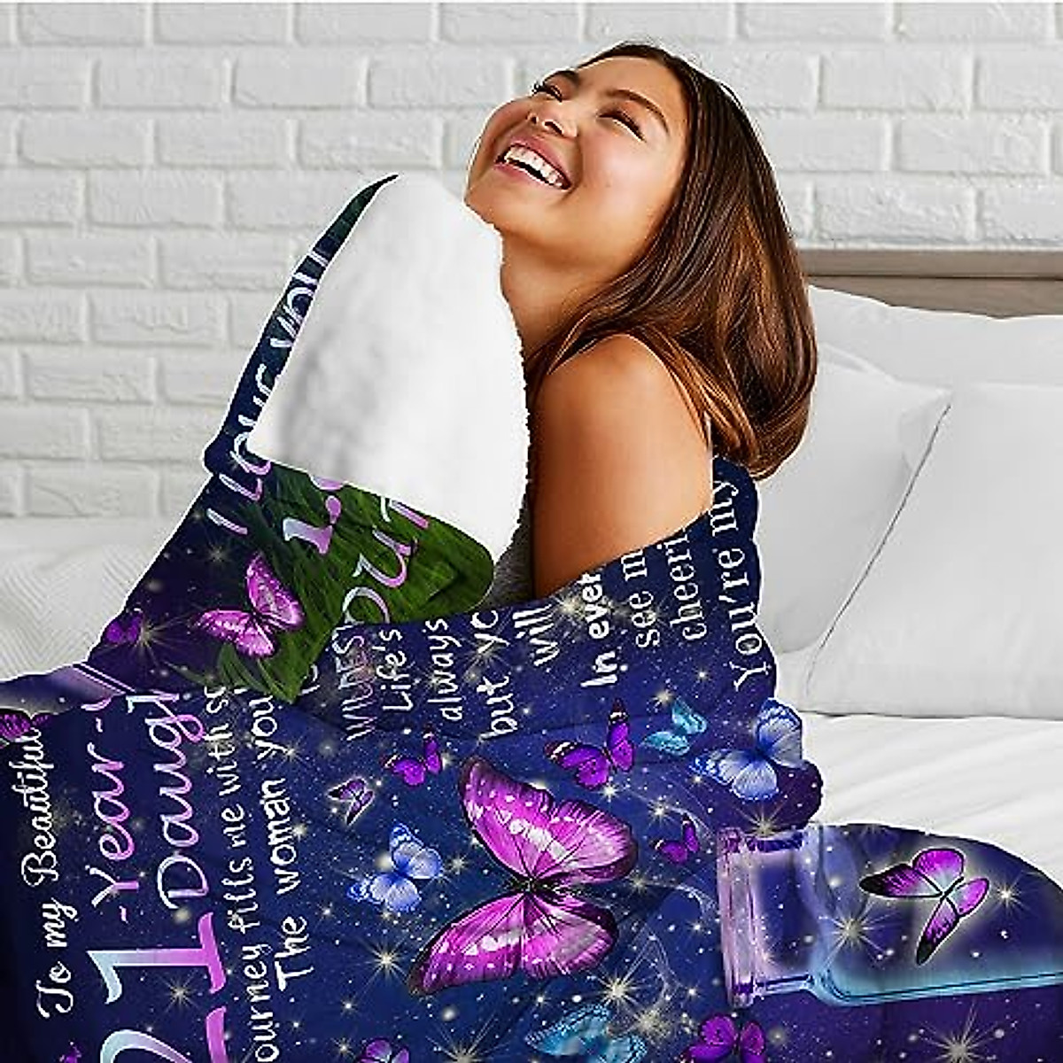 CUDEVS 21st Birthday Gifts for Women, 21st Birthday Gifts for Her, 21st Birthday Gifts Blanket, 21 Birthday Gifts for Her, 21st Birthday Gift Ideas, 21st Birthday