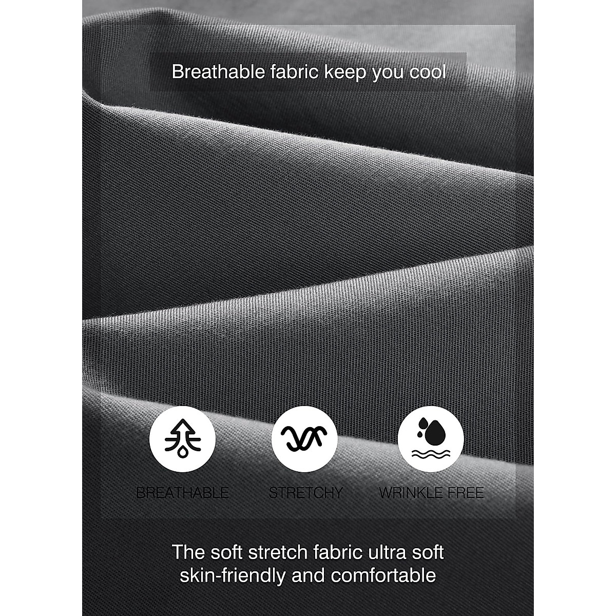 JMIERR Mens Casual Joggers Pants - Cotton Drawstring Chino Cargo Pants Hiking Outdoor Twill Track Jogging Sweatpants Pants with Pockets for Men, US 40(2XL), C Light Grey