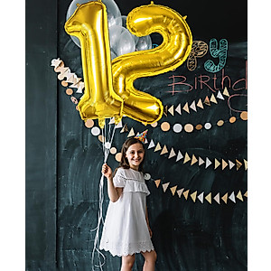 Smlpuame 40 inch Number Balloon 0-9 Gold Large Number 1 Balloons,Digital Balloons for Birthday Party Celebration Decorations Supplies, Helium Foil Number Balloons for Wedding Anniversary