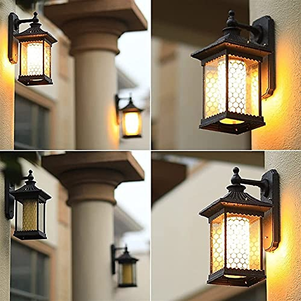 NNAA Exterior Wall Lantern Waterproof Sconce Square Aluminum Housing Outdoor E27 Wall Lamp Carriage Light Home Outside Lighting for Villa Entrance Courtyard Garden Decor