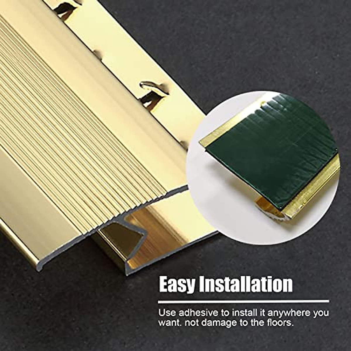 VREOX Z Shape Carpet Edge Strip/Door Threshold Bars, Carpet to Laminate/Tile/Wood/Floor Metal Strips, Fills The Gap Edge Trim Strip