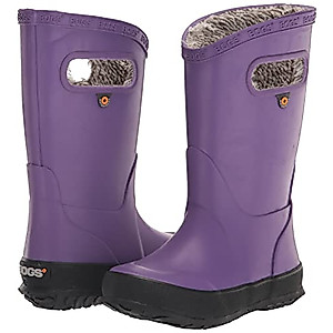Bogs Kids Rainboot, Plush - Solid Purple, Size 4 Big Kid