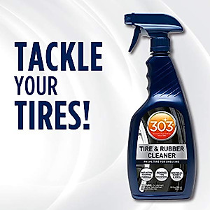 303 Tire and Rubber Cleaner - Preps Tires for Dressing - Fast Acting Foaming Formula - Removes Tire Browning - Safe for All Rubber and Vinyl, 32 fl. oz. (30579CSR)