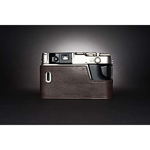 Contax G2 Case, BolinUS Handmade Genuine Real Leather Half Camera Case Bag Cover for Contax G2 Camera with Hand Strap (Coffee)