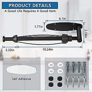 Paper Towel Holder,Under Cabinet Paper Towel Holder for Kitchen with Damping Effect,Single Hand Operable Adhesive or Drilled Wall Mount Black Hanging Paper Towel Roll Rack Holder for Bathroom